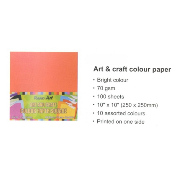 Colour Paper Square 10 x 10 Asst Colours – Sunny's Variety Stores