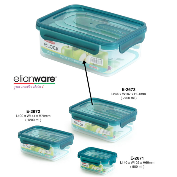 E-Lock Airtight Seal Food Container 2700ml – Sunny's Variety Stores