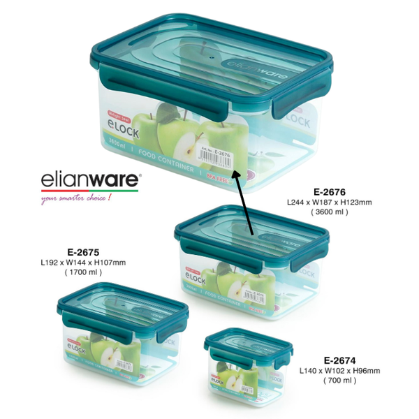 E-Lock Airtight Seal Food Container 3600ml – Sunny's Variety Stores