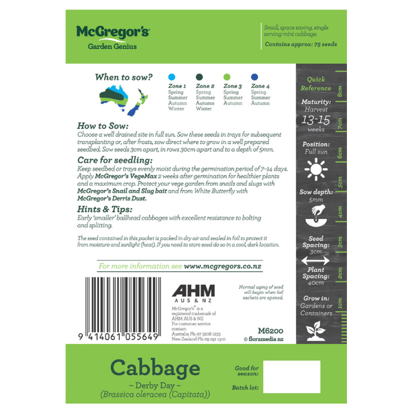 SEEDS M6200 CABBAGE DERBY DAY – Sunny's Variety Stores